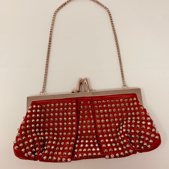 Christian Louboutin | Bags | Red Miss Loubi Lou Spiked Bag Christian ...